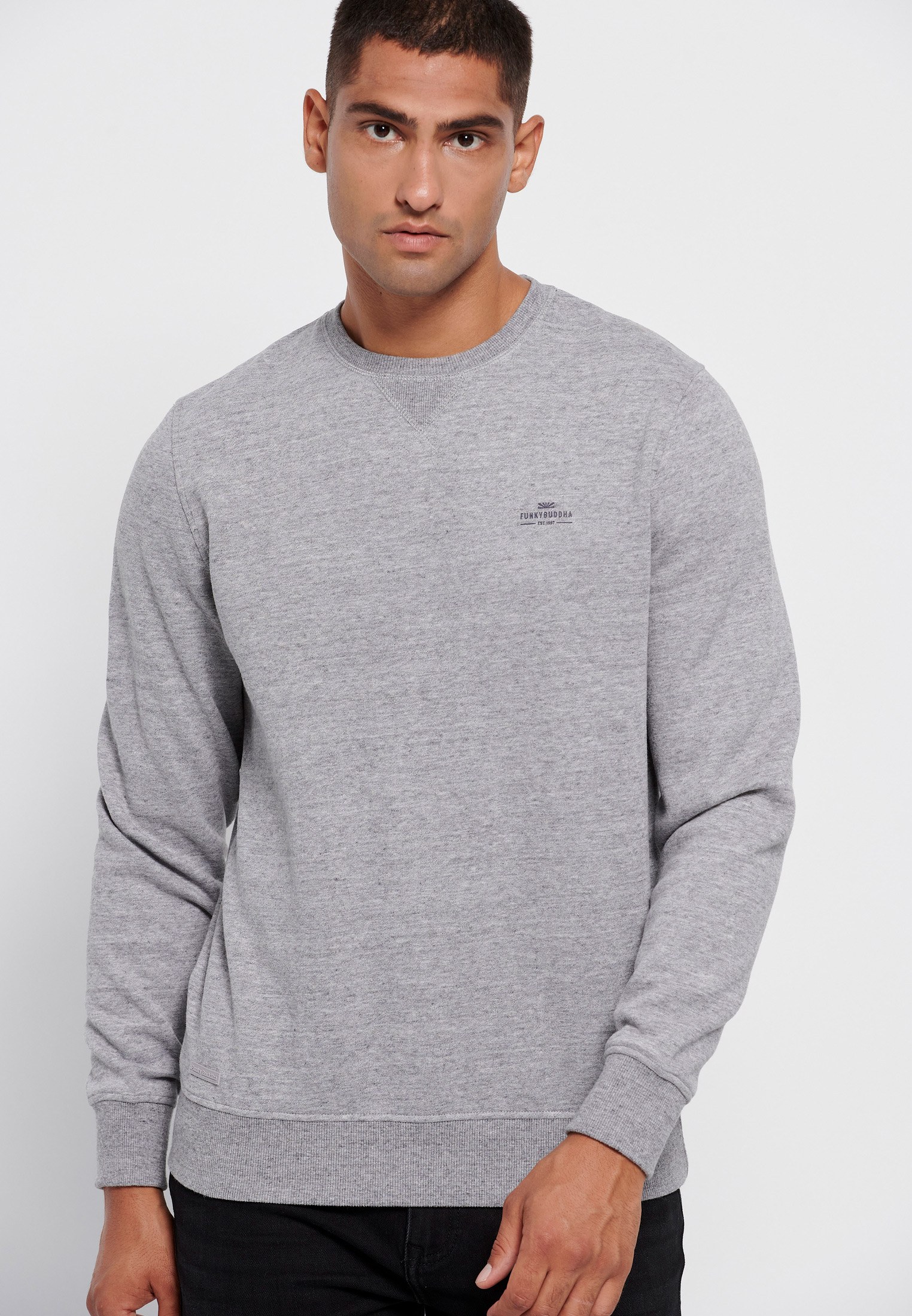 Essential φούτερ με τυπωμένο logo FBM006-003-06_GREY MEL