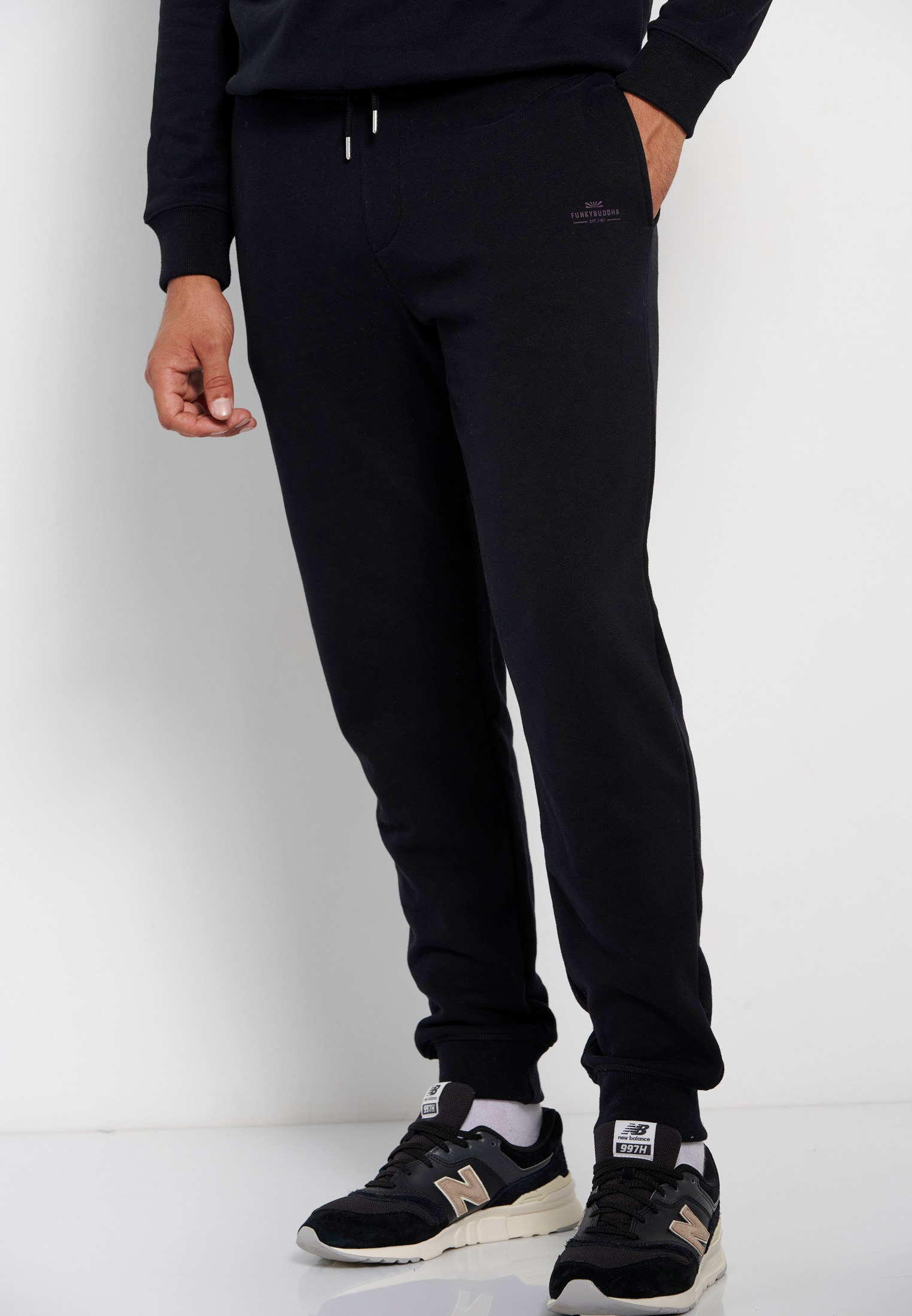 Essential παντελόνι φόρμας FBMS008-050-02_BLACK| funky-buddha.com