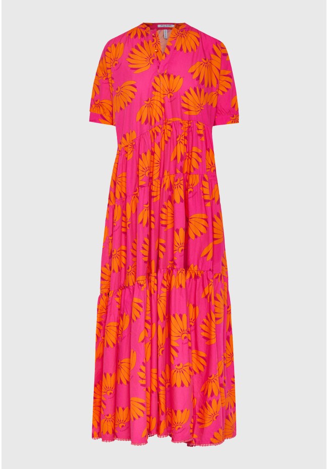 Loose fit μίντι φόρεμα με exotic τύπωμα FBL011-119-13_BUBBLEGUM| funky ...