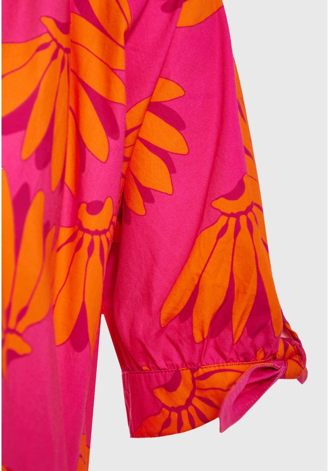 Loose fit μίντι φόρεμα με exotic τύπωμα FBL011-119-13_BUBBLEGUM| funky ...