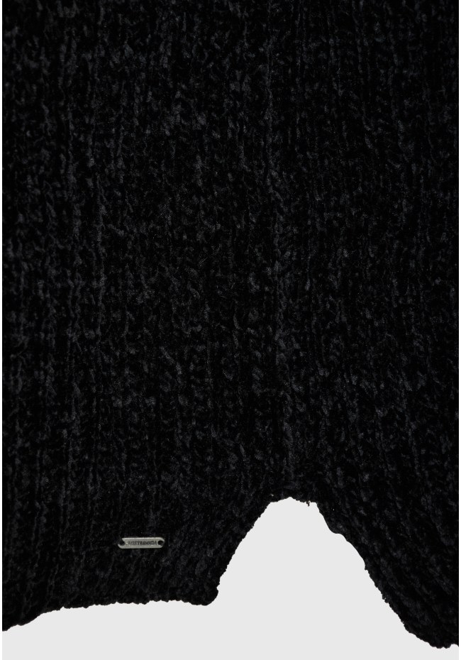 Πλεκτό ζιβάγκο φόρεμα FBL012-100-13_BLACK| funky-buddha.com