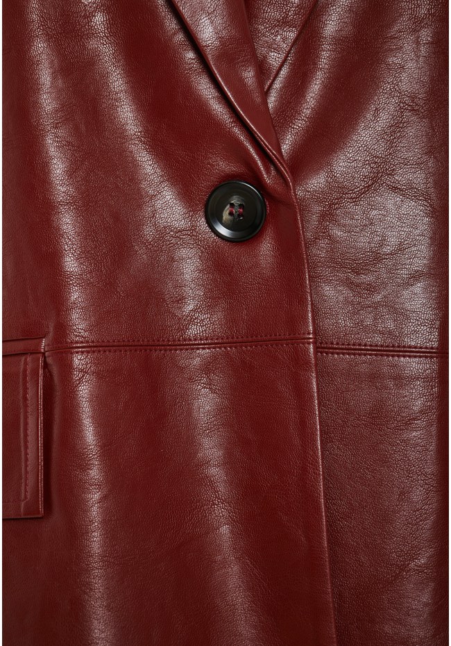 Σακάκι απο οικολογικό δέρμα (PU) FBL012-130-01_MAROON| funky-buddha.com
