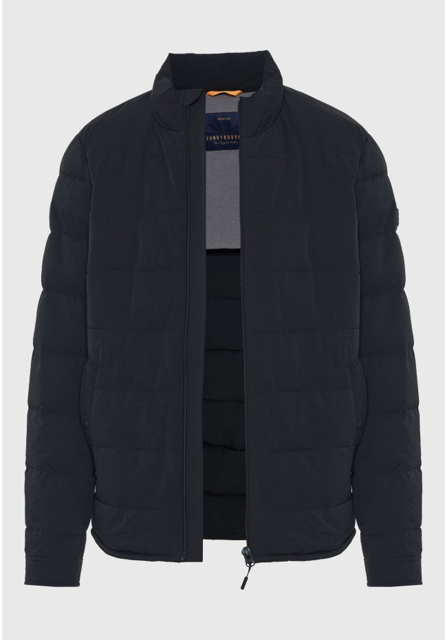 Καπιτονέ casual μπουφάν με ψηλή λαιμόκοψη FBM012-005-01_NAVY| funky ...