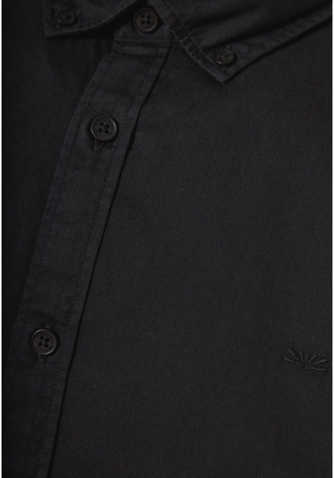 Ανδρικό μονόχρωμο oxford πουκάμισο - The essentials FBM012-005-05_BLACK ...