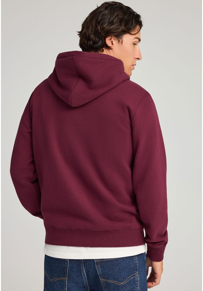 Men's hoodie with embroidery on the chest FBM012-014-06_MERLOT| funky ...