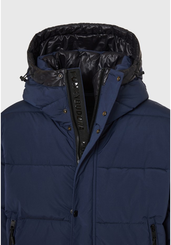 Ανδρικό puffer μπουφάν με κουκούλα FBM012-031-01_BLUE| funky-buddha.com