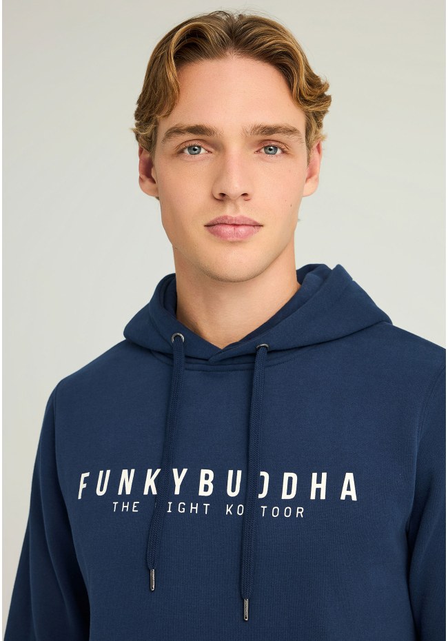Men's chest printed overhead hoodie FBM012-075-06_NAVY| funky-buddha.com